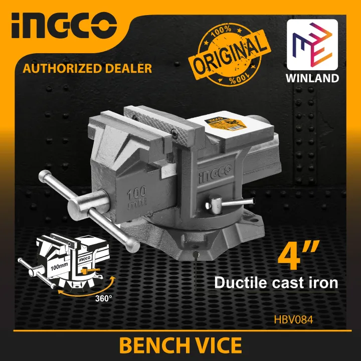 INGCO Tools Original Bench Vise 4" with Anvil Tape HBV084 * WINLAND ...