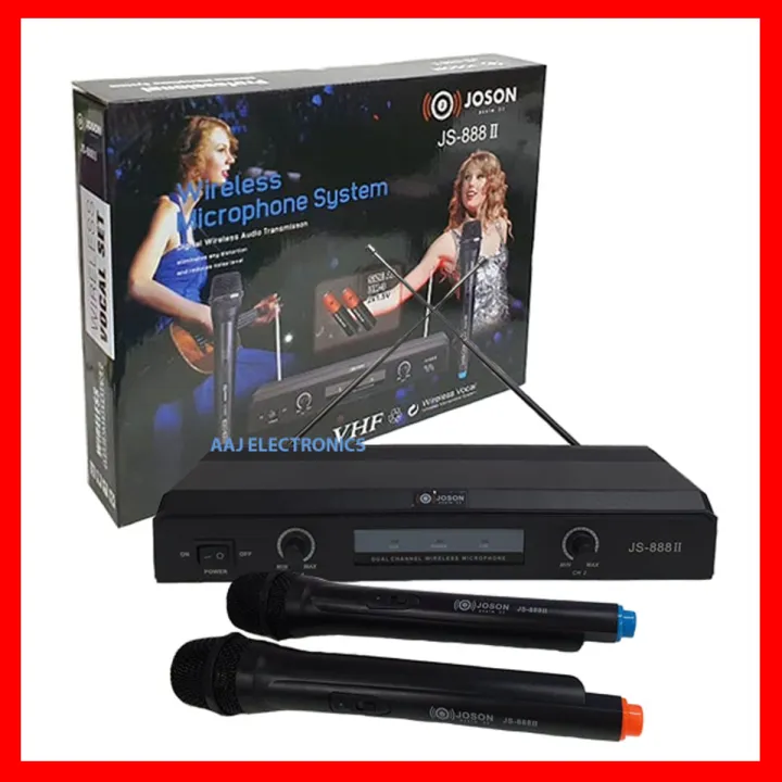 ORIGINAL JOSON WIRELESS MICROPHONE JS-888 - DOUBLE AA BATTERY (tested ...