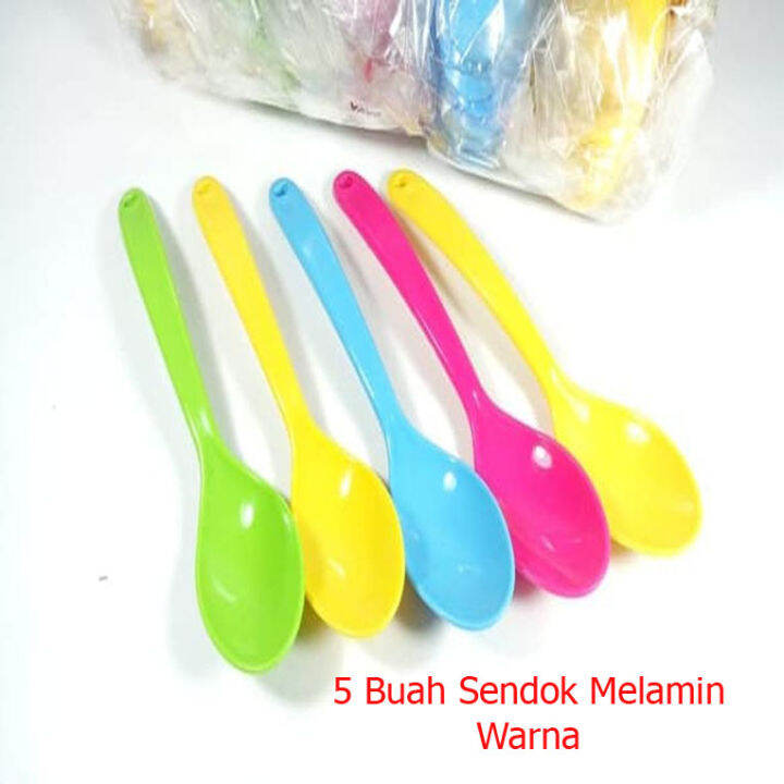 tyashop 5Pcs Sendok Makan Melamin Warna | Lazada Indonesia