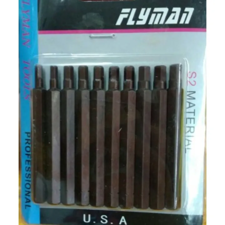 【factory outlet】 Flyman impact screw bits 10pcs.pad allen or +- | Lazada PH