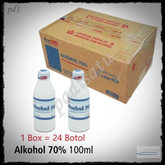 ALKOHOL 70% 100 ml [ Antiseptik Pencuci Luka 100 ml Onemed ] BOX isi 24 ...