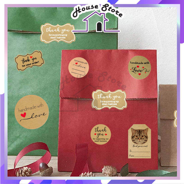 Kraft Paper Sticker- Thank you Sticker Seal Label Thank You for Your ...