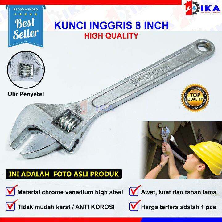 KUNCI INGGRIS Adjustable Wrench ukuran 8" inch | Lazada Indonesia