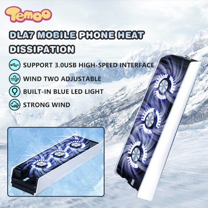 Temoo สำหรับ Sony ที่เก็บความเย็นใน PS5,พัดลมทำความเย็นคอมพิวเตอร์อเนกประสงค์พร้อมหม้อน้ำไฟ LED ...