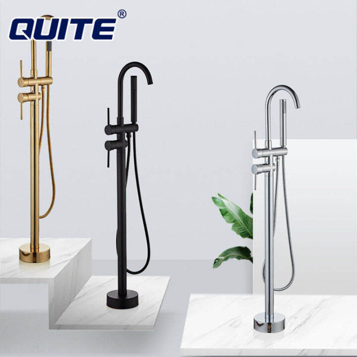 QUITE Hot and Cold Mixing Floor-standing Bathtub Faucet Tank Side ...