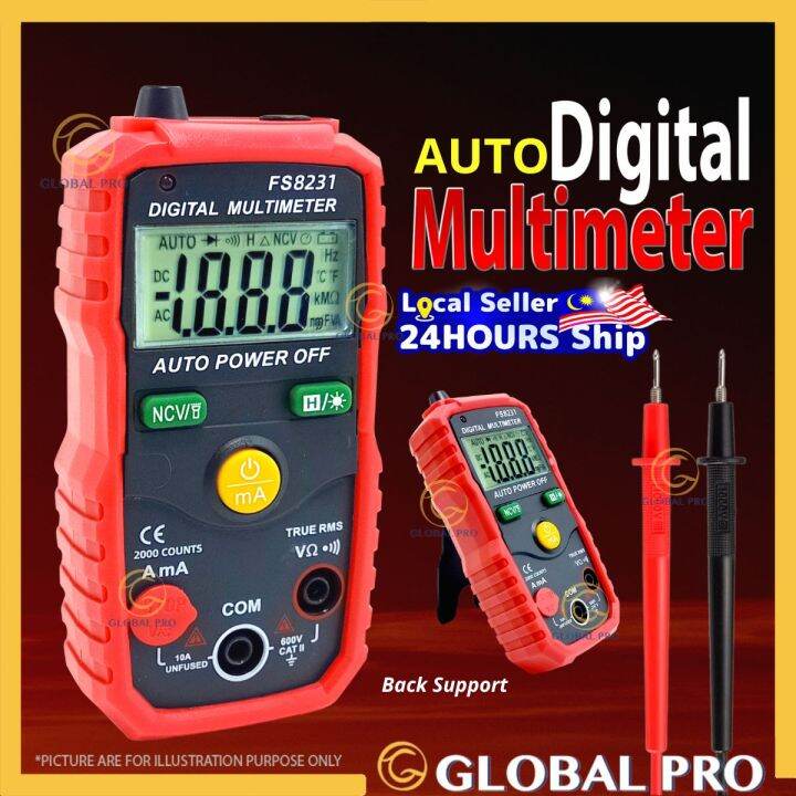 AUTO Digital Multimeter With LED Light NCV Data Hold Volt Tester ...