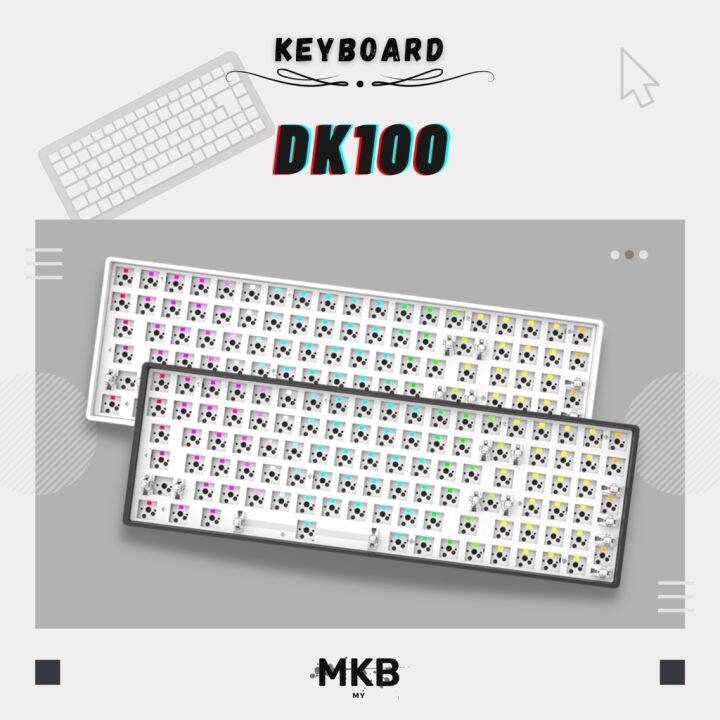 [READY STOCK] DK100 Mechanical Keyboard Kit Hot-Swap Customisable RGB Tri-Mode 2.4Ghz Bluetooth ...