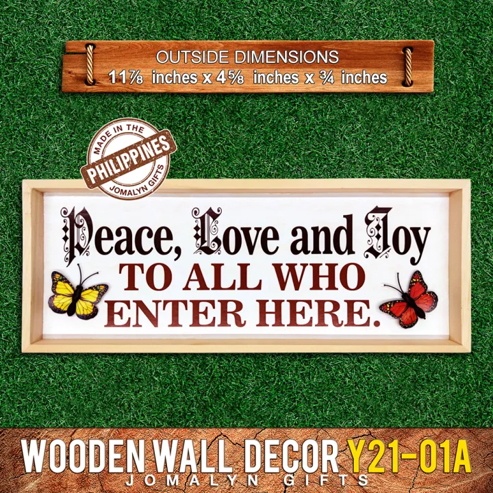 Wooden Wall Decor, PEACE LOVE & JOY, Y21-01A, Home Decoration Display ...