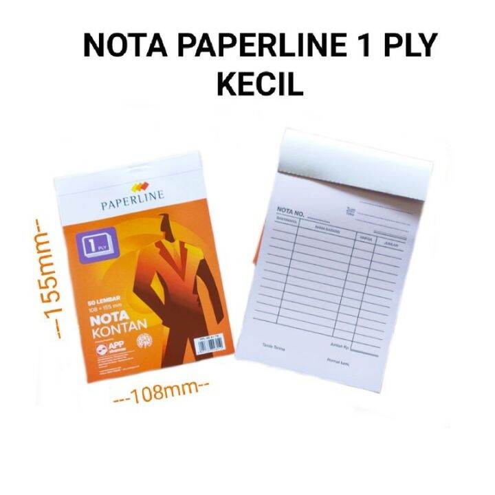Buku Nota Kontan Paperline Kecil 1 Ply NCR / Nota Kontan 1 Rangkap ...