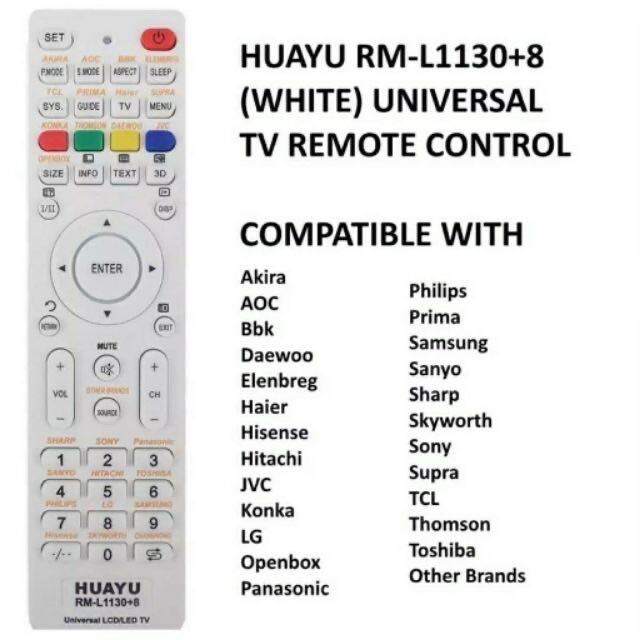 Huayu RM-L1130+8 Universal TV Remote Control | Lazada PH