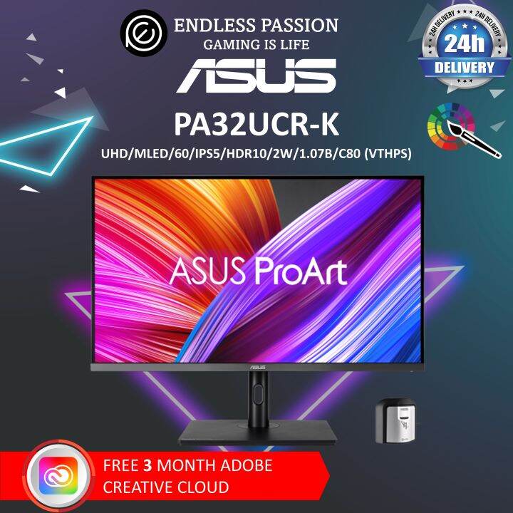 ASUS ProArt Display PA32UCR-K Professional Monitor – Free 3mth Adobe Creative Cloud | Lazada ...