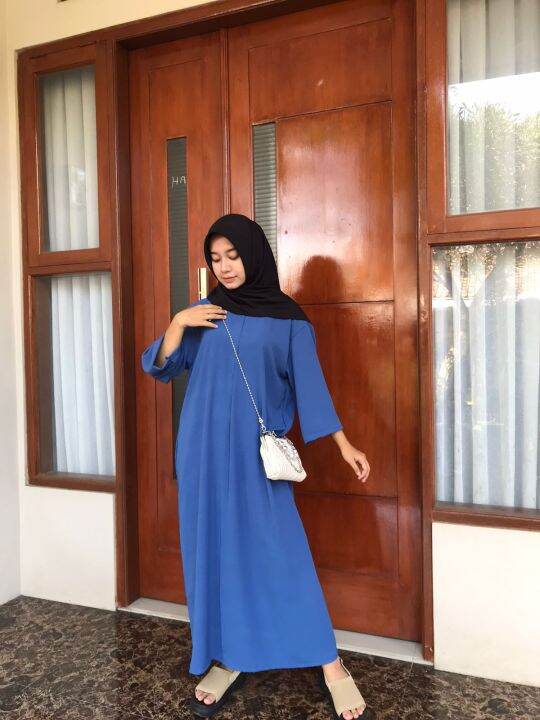 DASTER CRINKLE POLOS WANITA MODEL TANGAN 3/4 | Lazada Indonesia