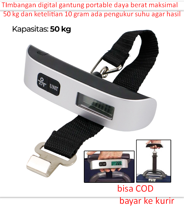 TImbangan digital gantung portable daya berat maksimal 50 kg dan ...