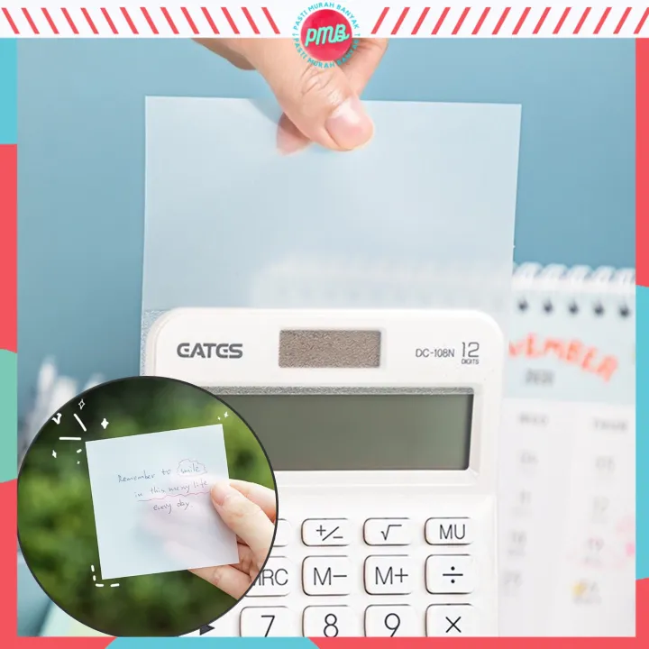 PMB Set Sticky Notes Transparan 50 Lembar Label Stickers Tahan air dan ...