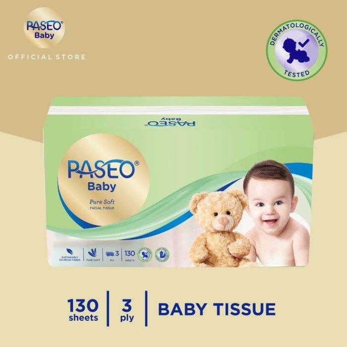 PASEO BABY PURE SOFT FACIAL TISSUE 130 SHEETS/TISU KERING BAYI/TISU ...