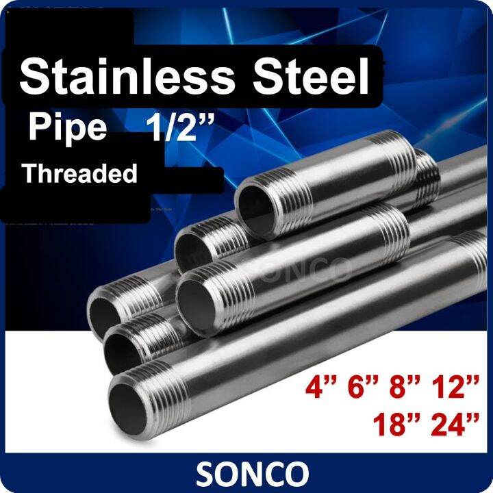 Stainless Steel Extension 3/4” Threaded Pipe End Connectors Adaptor ...