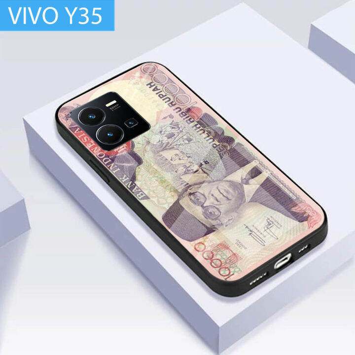 VIVO Y35 - SoftCase Glass Kaca - [ A19 ] - Pelindung Handphone Hp VIVO ...