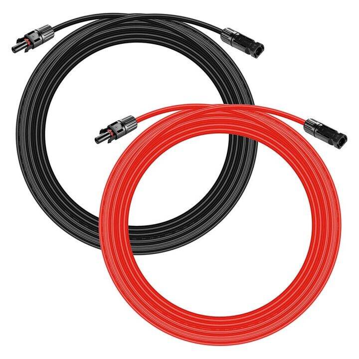 WADE New Solar Wires 10 AWG with Solar Connector Copper Wire PV Cable ...
