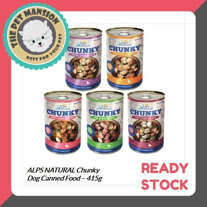 ALPS NATURAL Chunky Canned Stew Dog Wet Food Salmon /Lamb /Pork (415g ...