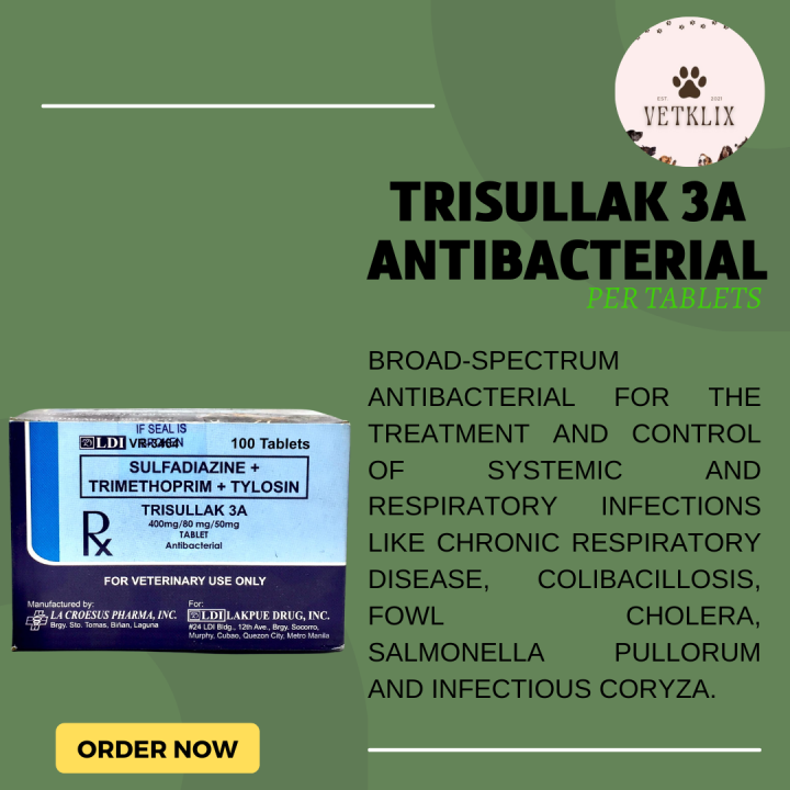 [VETKLIX] LDI Trisullak 3A Antibacterial "Triple Active" for Gamefowl ...