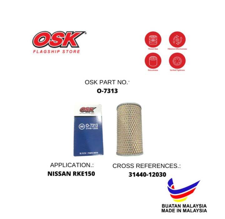 OSK OIL FILTER FOR NISSAN UD RKE150 | Lazada