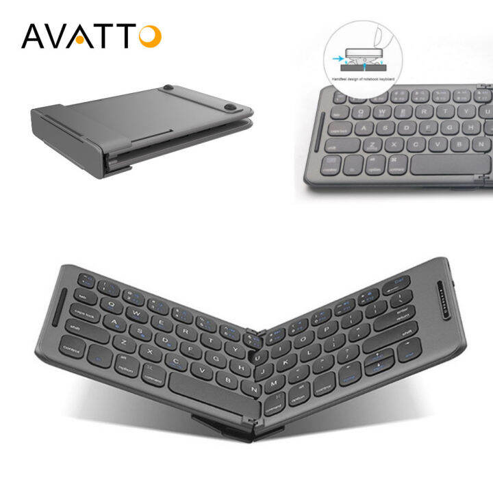 AVATTO Foldable Keyboard Bluetooth-compatible Mute Wireless Keyboards ...