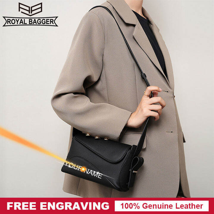 Royal Bagger หนังความจุขนาดใหญ่วัวแท้กระเป๋าใต้วงแขนสำหรับแฟชั่นสำหรับ ...