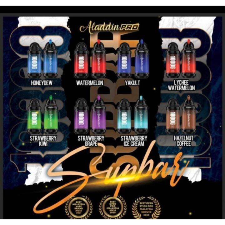 3:15 ALADDIN PRO SUPBAR 10000 Puffs Rechargeable Disposable Vape Pod ...