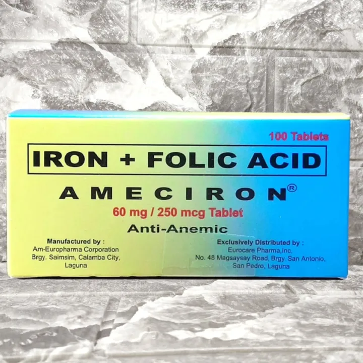 AMECIRON (Iron + Folic Acid) 100 Tablets | Lazada PH