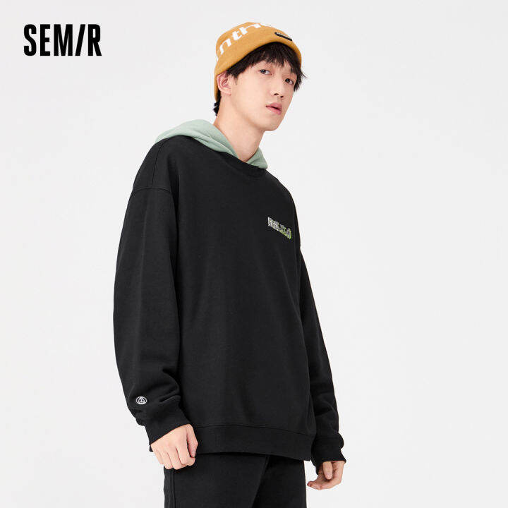 Semir ผู้ชายเสื้อยืดแปรงฤดูหนาวหลวมการ์ตูนสะท้อนแสงเสื้อผ้าผู้ชาย2022 ...