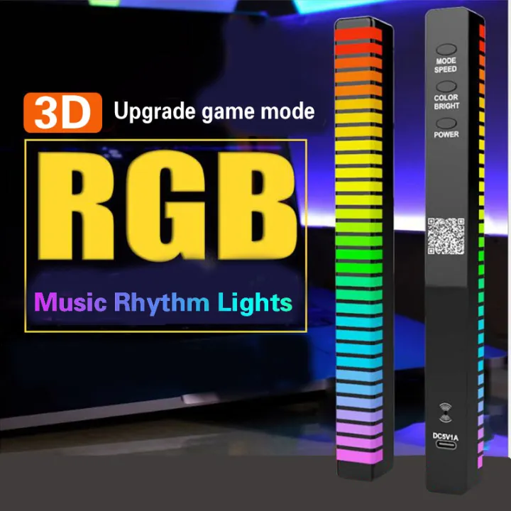 RGB LED โดยรอบไฟกลางคืนแถบที่มีสีสัน3D เล่นเกมไฟเพลงควบคุมแปลกโคมไฟ ...