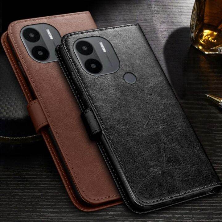 เคสกระเป๋าสตางค์สำหรับ Redmi A1 + 4G ขาตั้งหนังพับได้แม่เหล็กเคส A1 ...