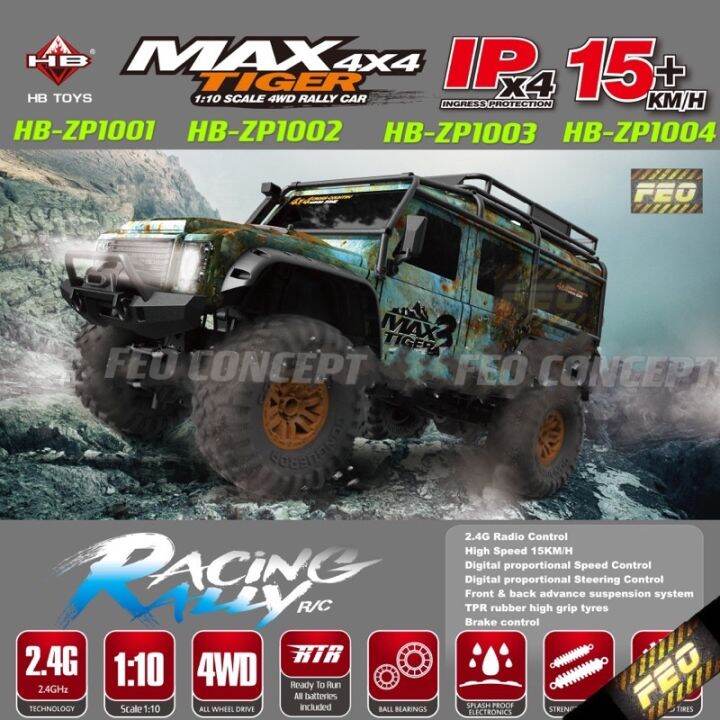 HB Toys Original ZP1009 ZP 1001 Rc Car HB zp1001 zp1002 Rtr Max Tiger IPX4 HB Toys ZP1001 4x4 Rc ...