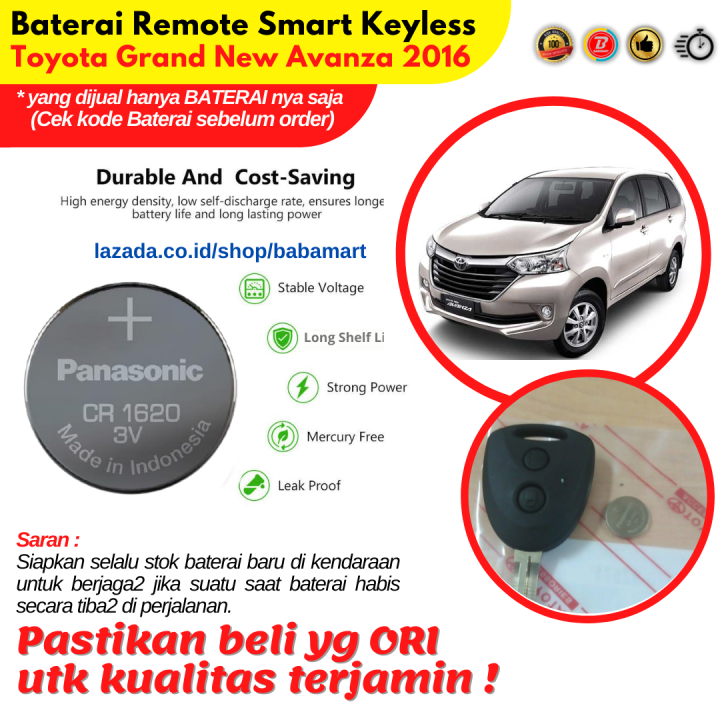 BATERAI REMOT TOYOTA GRAND NEW AVANZA 2016 SMART KEYLESS IMMOBILIZER ...