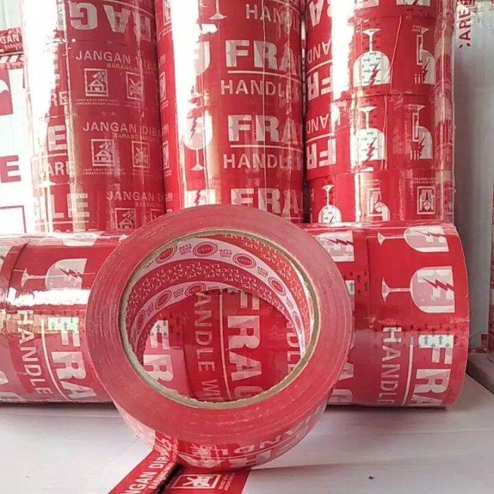 lakban FRAGILE merah 100 meter | Lazada Indonesia
