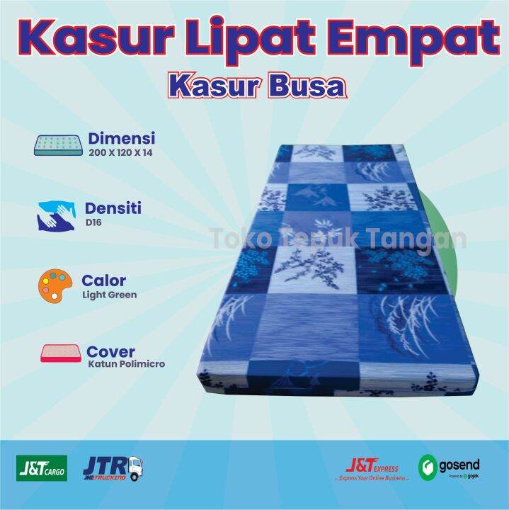 KASUR MATRAS LIPAT 4 PATAH - Ukuran 200x120cm / Kasur Lipat Busa Muat ...