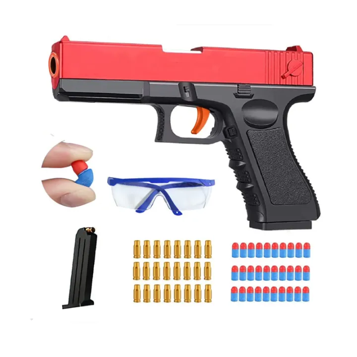 Glock Soft Bullet Toy With Shell Ejection Magazine Toy Foam Blaster For ...