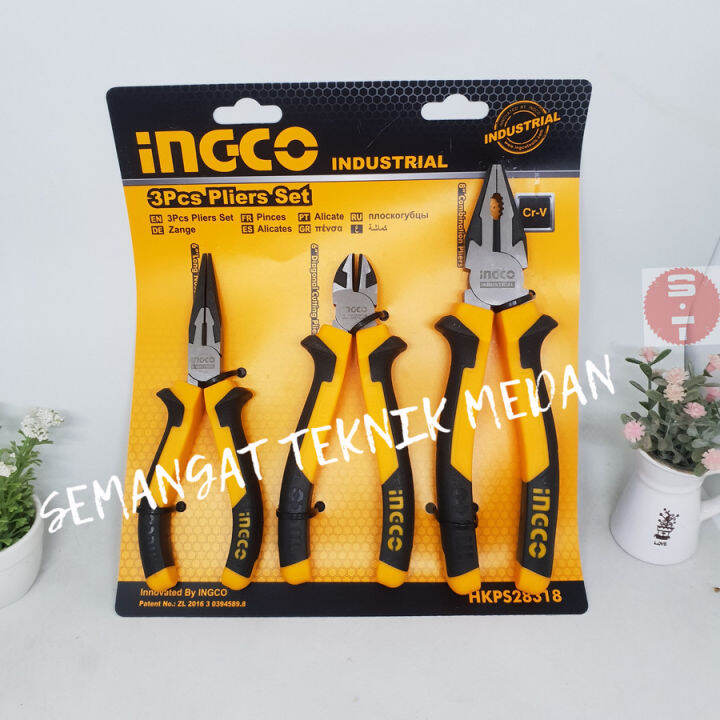 INGCO TANG SET INDUSTRIAL KOMBINASI 8" LANCIP 6" POTONG 6" 3PCS INGCO ...