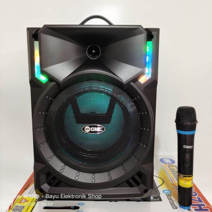 Speaker Bluetooth GMC 897H 8 Inchi Bonus Mic Wireless Remot FM Radio ...