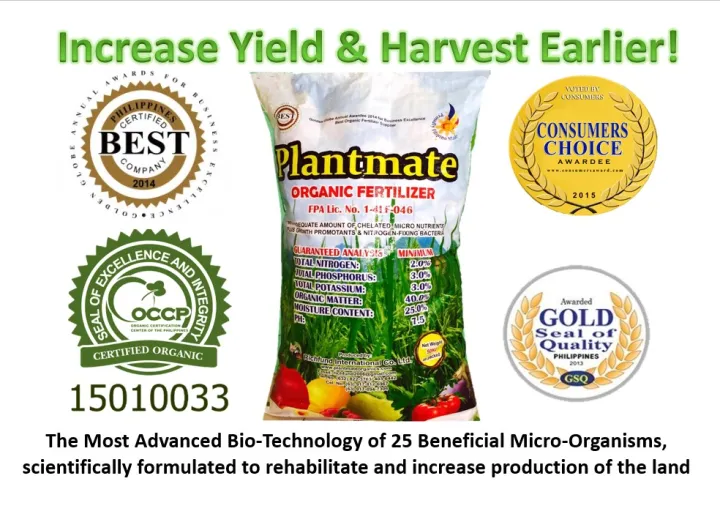 PLANTMATE (BIO) ORGANIC FERTILIZER 1.5 KILOS with NPK for all kinds of plants | Lazada PH