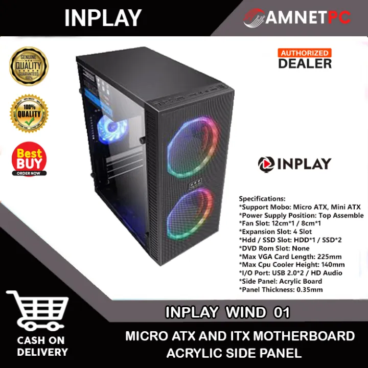 TRENDING AMNET Inplay Wind 01 Micro Atx or ITX Gaming Case Acrylic side ... TRENDING AMNET Inplay Wind 01 Micro Atx or ITX Gaming Case Acrylic side ...
