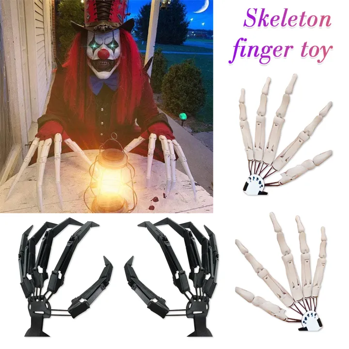 Skeleton Hands Articulated Fingers Scarry Fake Fingers Halloween ...