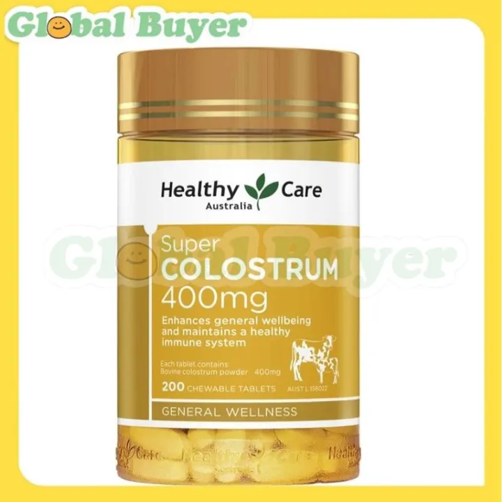 (NEW ARRIVAL)Healthy Care Super Colostrum 400mg 200 Chewable Tablets ...
