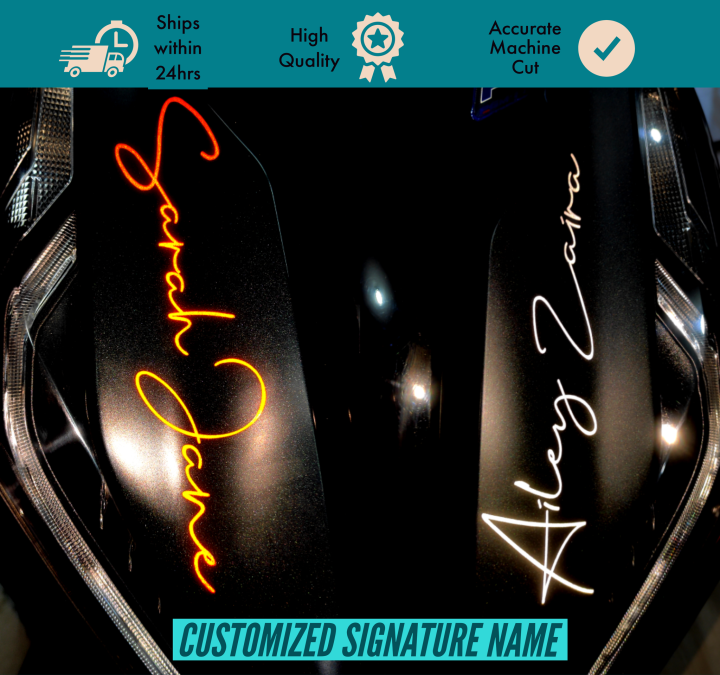 Customize Name Signature for Motorcycles Cars Helmet and other Smooth ...