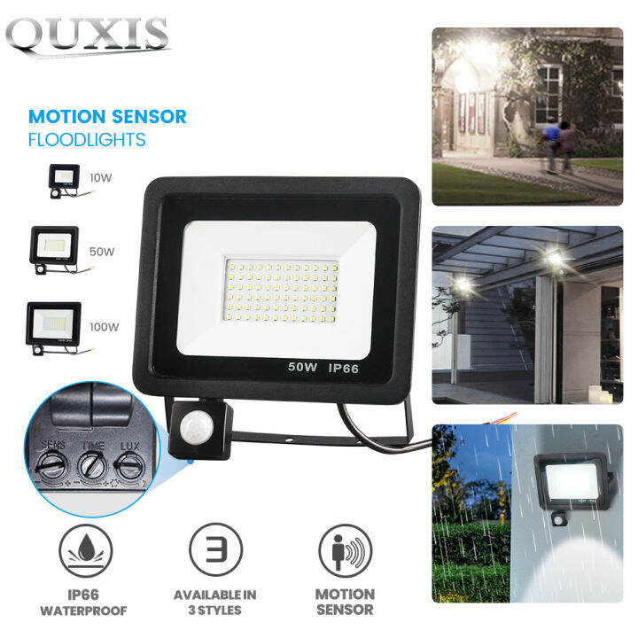 LED flood light with sensor 10W/20W/30W/50W/100W sensor LED IP66 ...