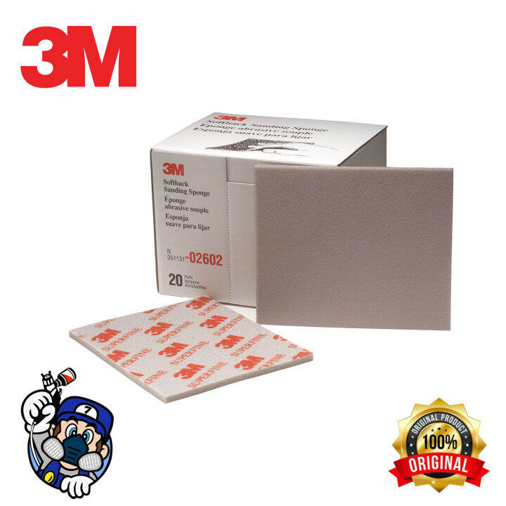 3M 02602 SOFTBACK SANDING SPONGE SUPERFINE (1BOX) | Lazada