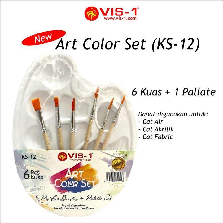 Kuas Set + Pallete KS-12 VIS-1 / Kuas Set Melukis / Art Brush Set | Lazada Indonesia