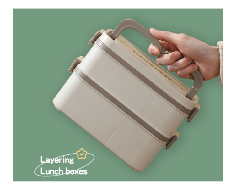 Double-layer Lunch Box 304 Stainless Steel Portable Student Office ...