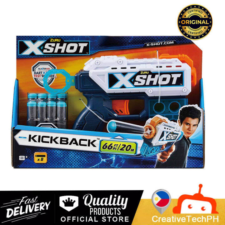 X-Shot Excel Kickback with 8 Darts Blaster Gun | Lazada PH