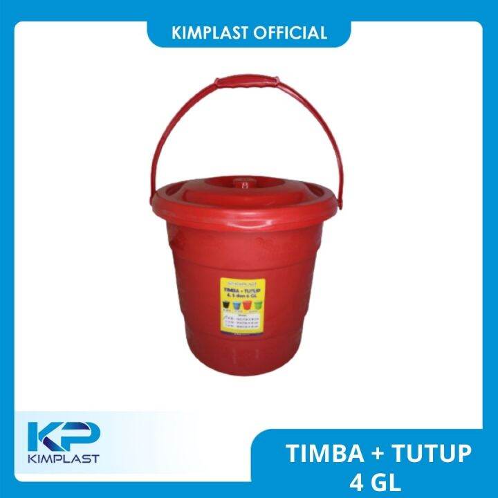KIMPLAST Timba + Tutup 4 GL/ Ember/ Timba Sedang/ Timba Air/ Wadah Air ...